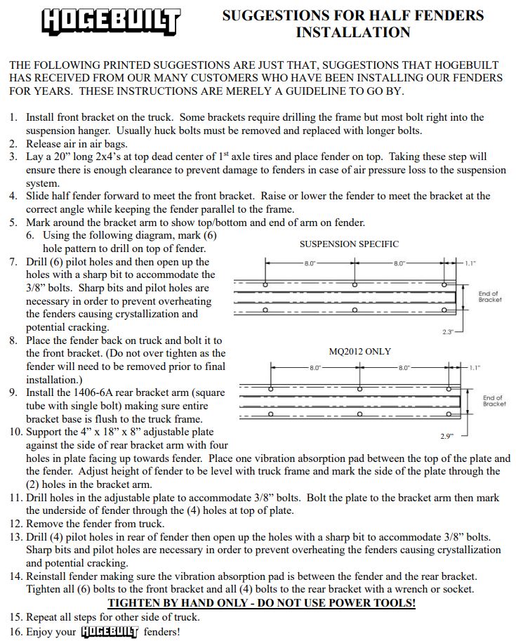 430 Stainless Steel Half Tandem Fender *Low Rider* – Truck Town, LLC